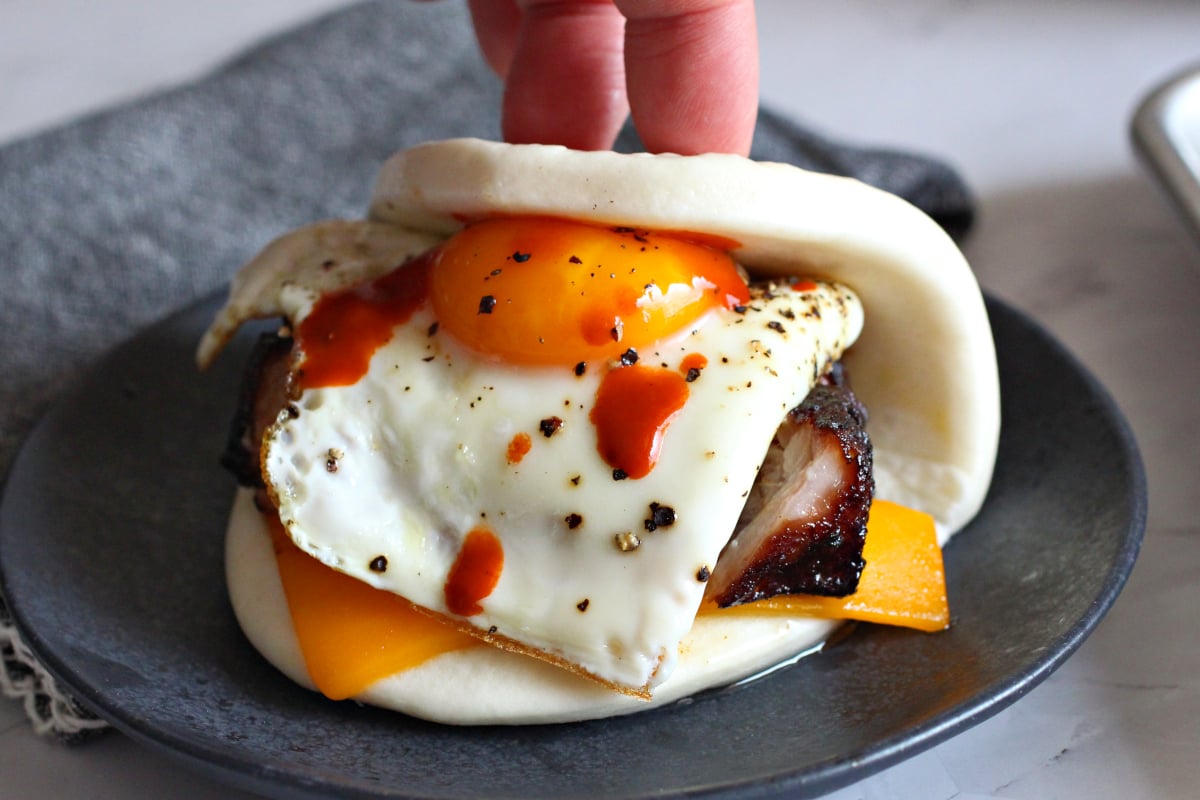Pork Belly Egg and Cheese Bao Buns