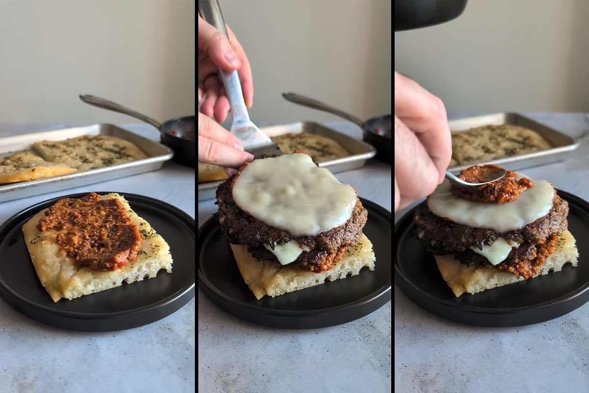 Smashed Meatball Sandwich