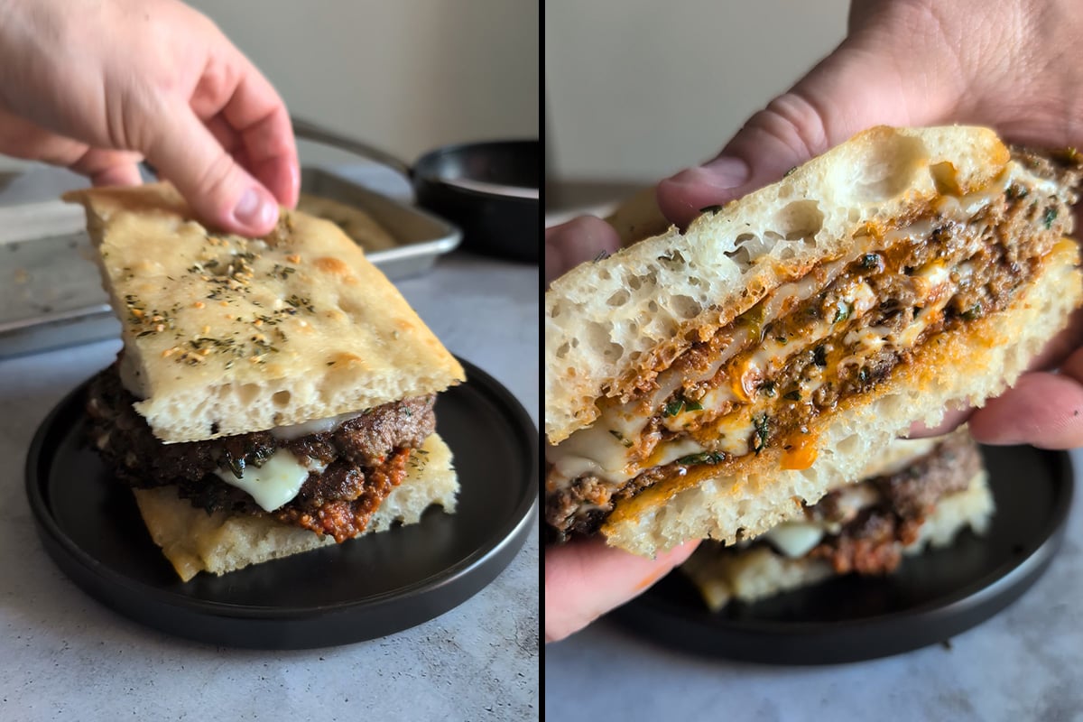 Smashed Meatball Sandwich