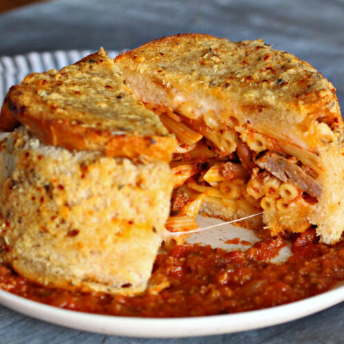 Garlic Bread Pasta Timpano