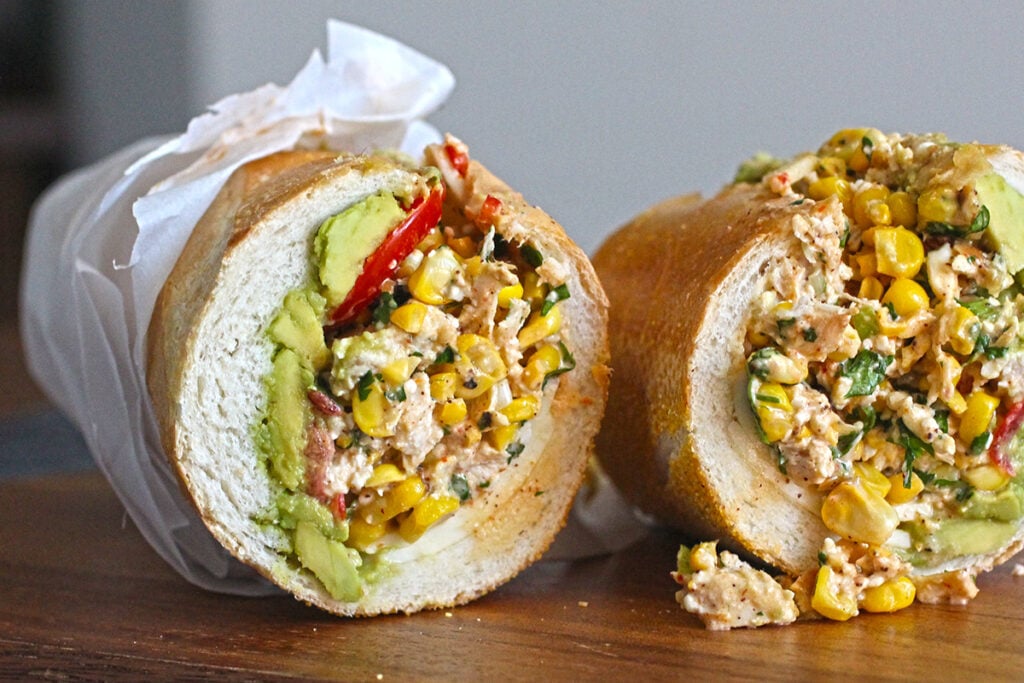 Corn and Chicken Salad Subs