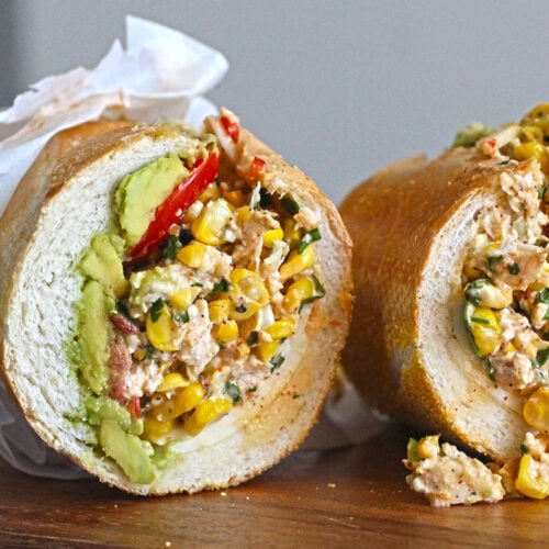 Corn and Chicken Salad Subs