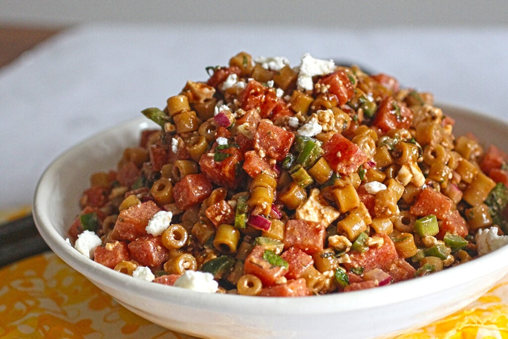 Watermelon Feta Pasta Salad